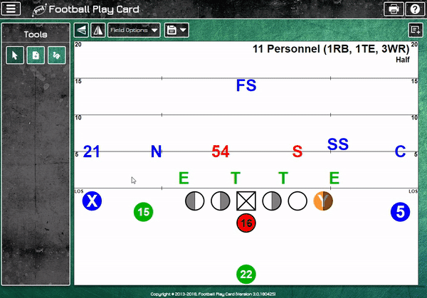 Updated Drawing Tools for Play Cards and Playbooks - Football Play Card