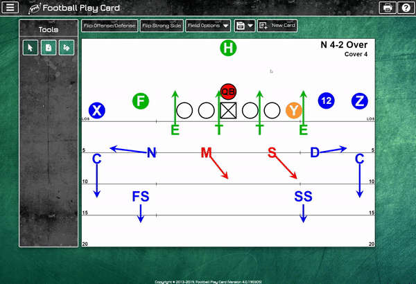 Canadian 12 Man Football - Football Play Card