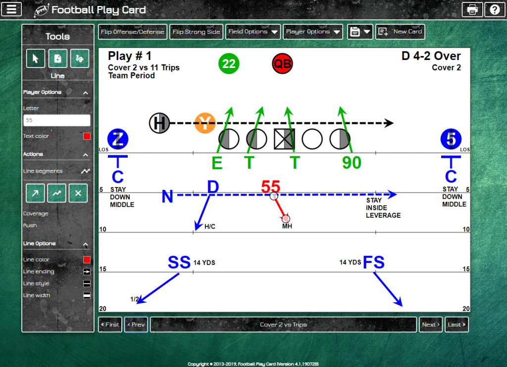 Football Play Creator | High School College And Pro Field Layouts