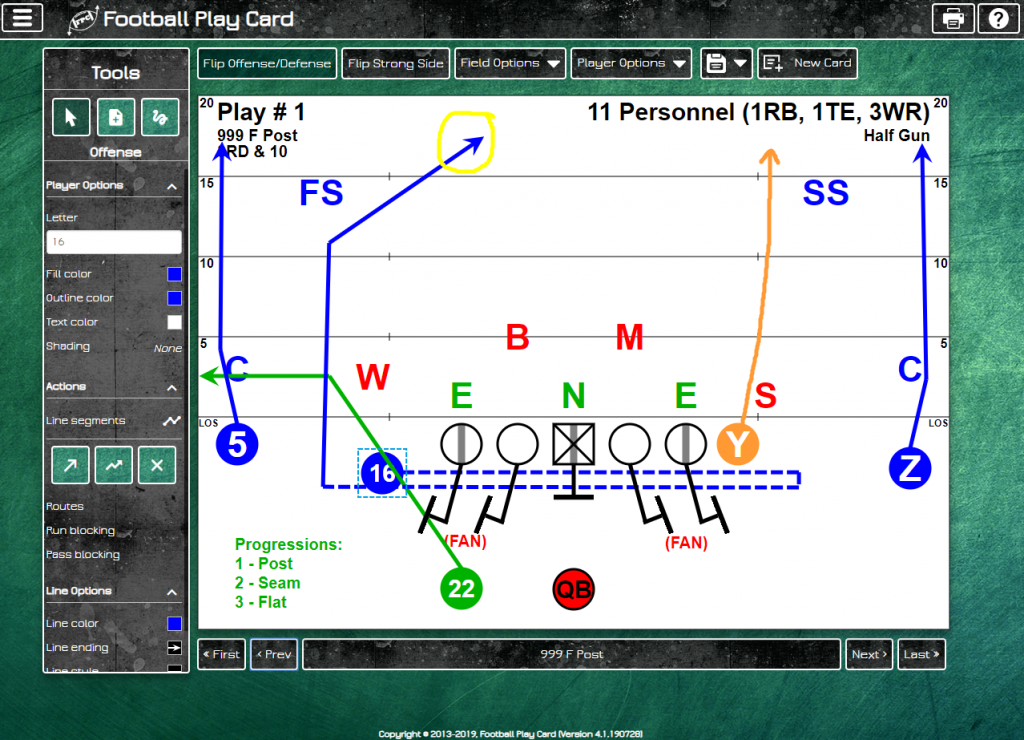 Football Play Creator | High School College And Pro Field Layouts